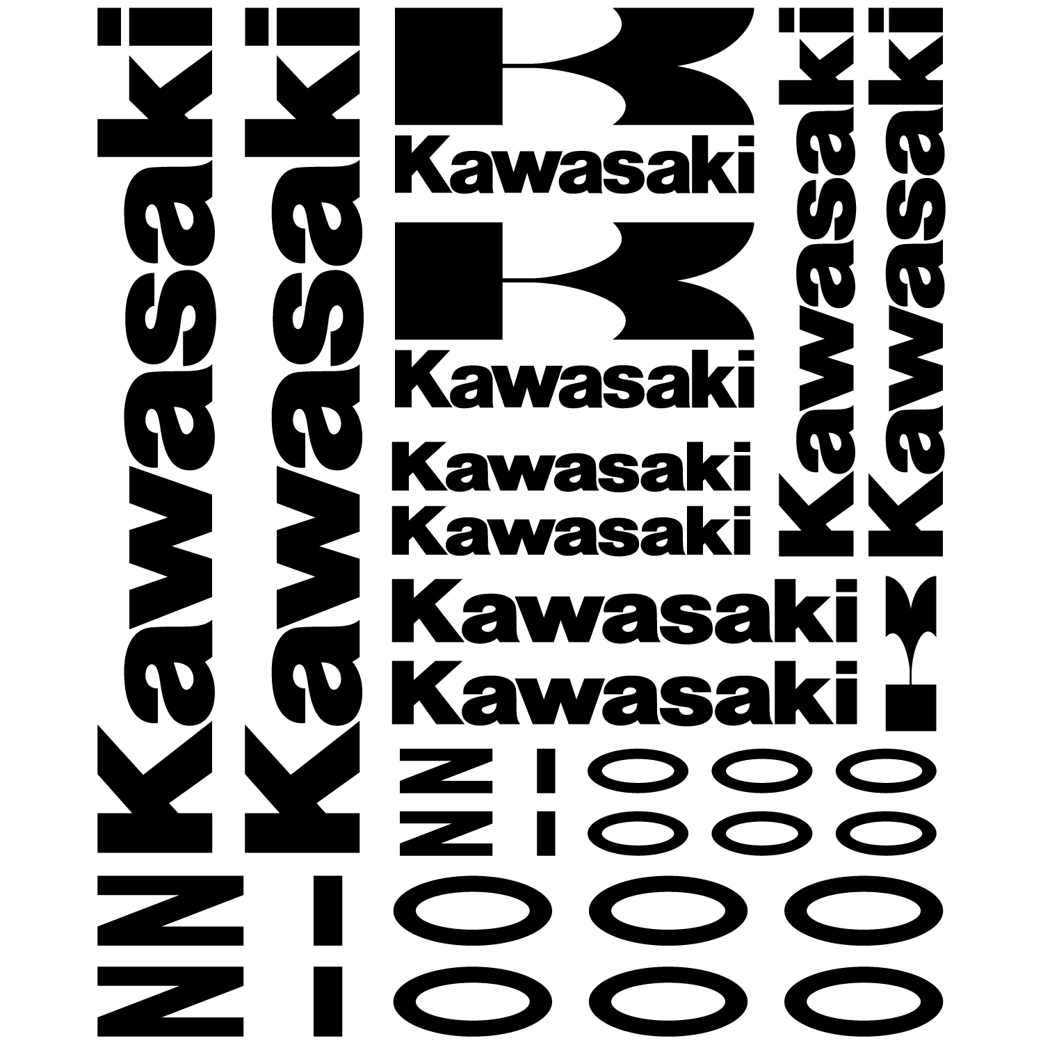 Wallstickers folies : Kawasaki Z 1000 Decal Stickers kit