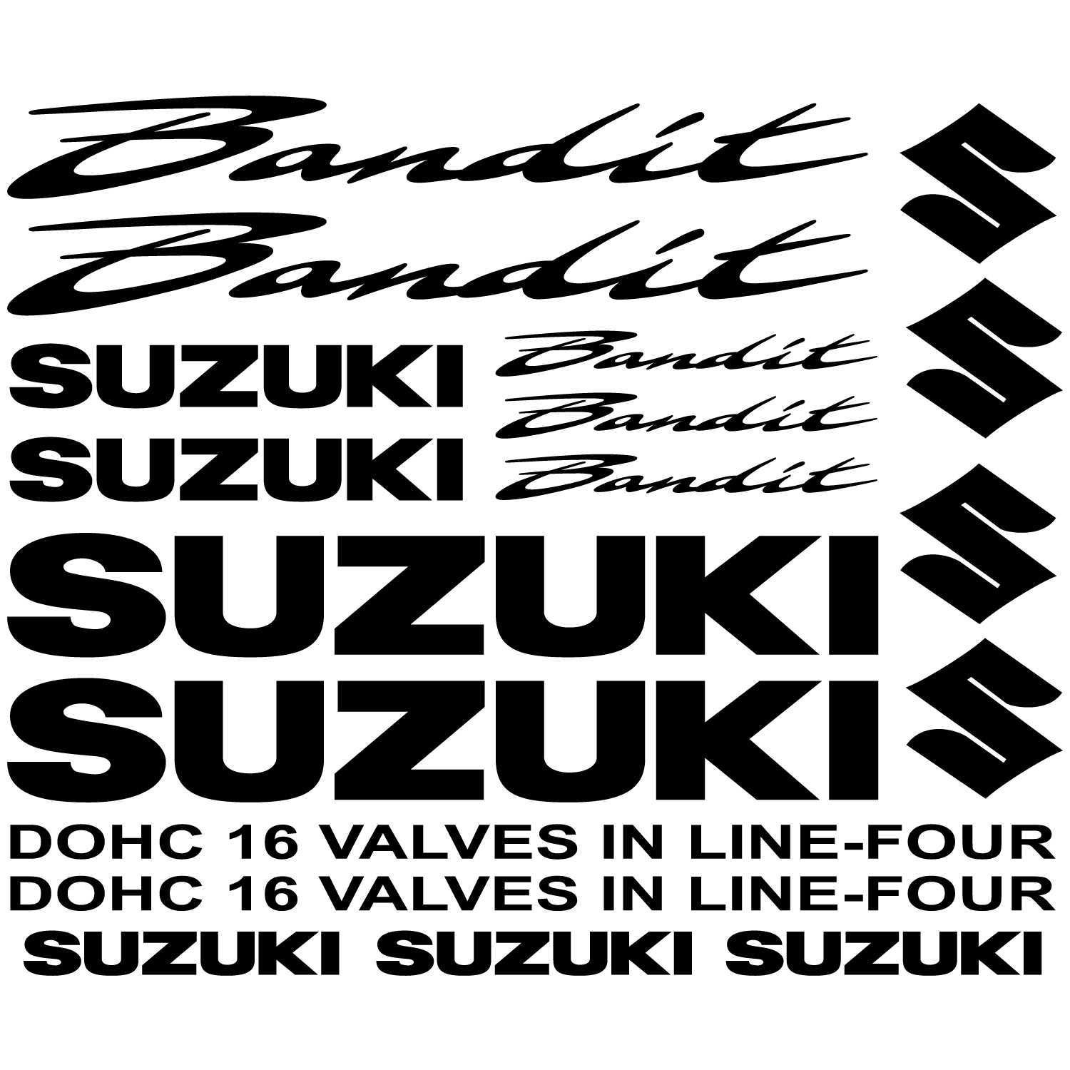 Wallstickers folies : Suzuki bandit Decal Stickers kit